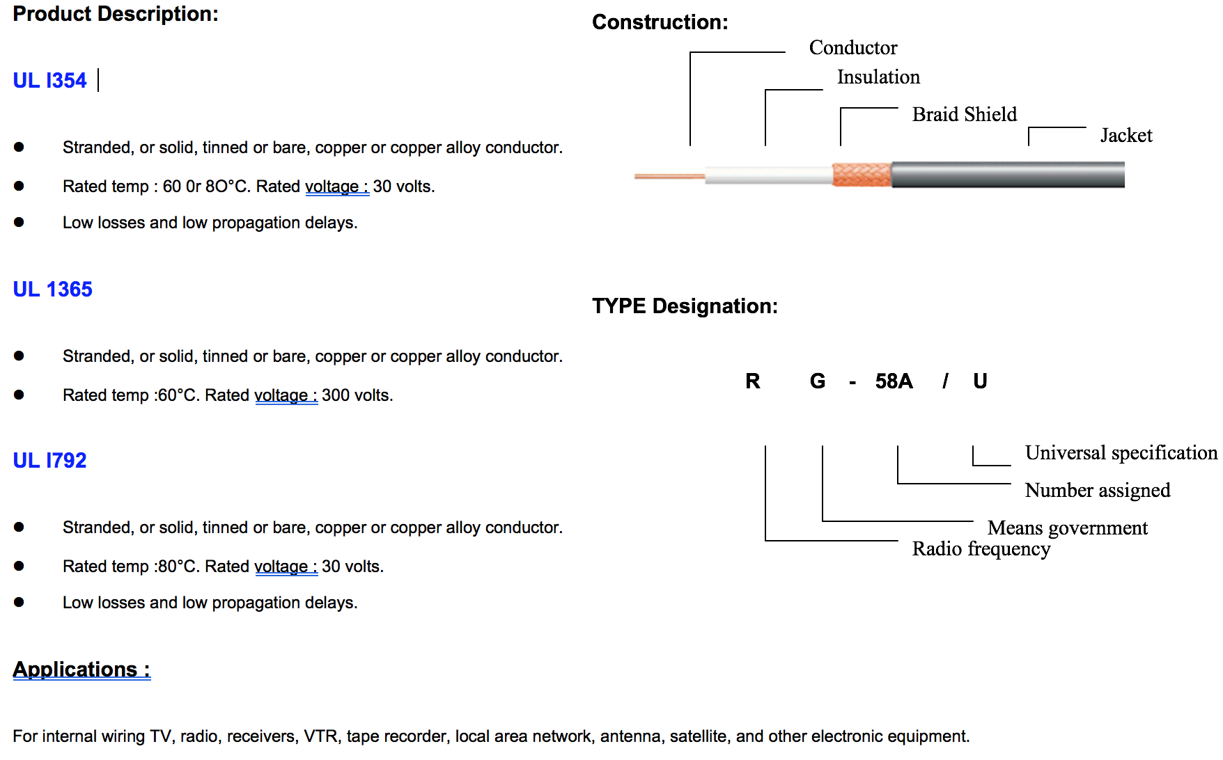 Coaxial Cable Types And Specifications at Jesus Hepner blog